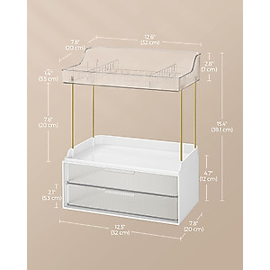 SONGMICS 4-Layer Makeup Organizer, Skincare Organizer, 4 Dividers, Anti-Slip Design, Bathroom Counter Organizer, Versatile for Vanity Bedroom Kitchen, Christmas Gift, Transparent UJKA021W02