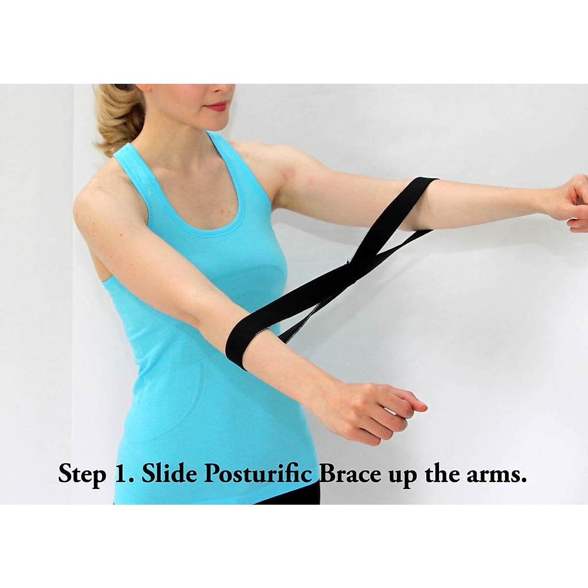 BLUE POSTURE BRACE SHOULDER SUPPORT POSTURE CORRECTOR Made in USA - THE 2 IN 1 POSTURIFIC BRACE - Designed by a Chiropractor - Available Sizes (Small)