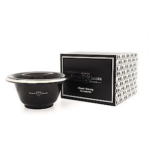 Edwin Jagger RN116 Porcelain Shaving Bowl for Men for Shaving Soap or Shaving Cream (Black)