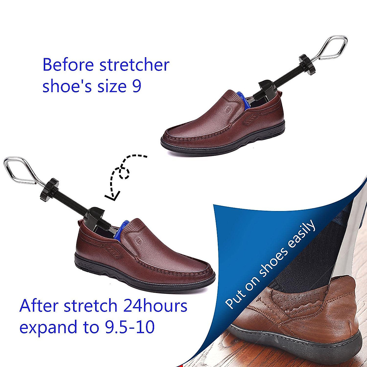 KevenAnna Shoe Stretcher with Shoe Horn Boot Shaper Stands and Carrying Bag Women's Shoes with 2 Air Purifying Bag