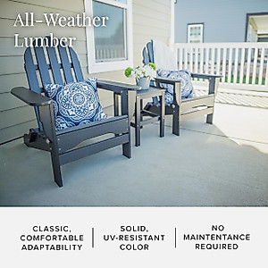 DuroGreen Folding Adirondack Chairs Made with All-Weather Tangentwood, Set of 2, Oversized, High End Patio Furniture for Porch, Lawn, Deck, or Fire Pit, No Maintenance, USA Made, Black