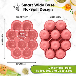 KeaBabies Silicone Baby Food Freezer Tray with Clip-on Lid - Breast Milk Trays for Freezer - Baby Food Containers - Baby Food Trays for Freezing, Dishwasher, Microwave, BPA-Free Baby Food Storage