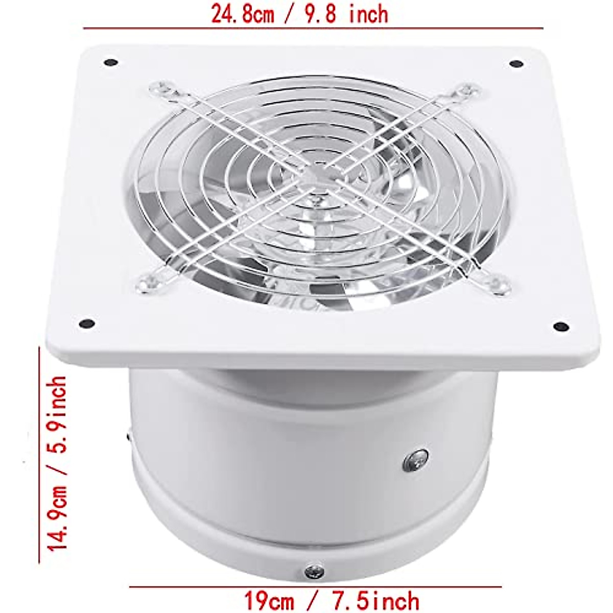Nalle 8 inch Exhaust Fan 80W 500CFM Through-wall installation Ventilation Fans 110V Exhaust Smoke Fan with Power Cord for Kitchen,Bathroom,laundry room,Garage (white)