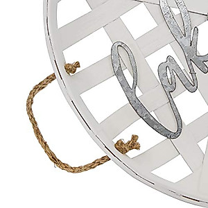 Lake House White Tobacco Basket Wall Decor