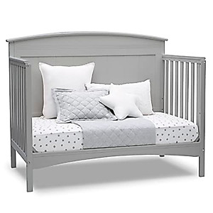 Delta Children Archer Solid Panel 4-in-1 Convertible Baby Crib - Greenguard Gold Certified, Grey