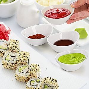 Yesland 12 Pack Dipping Bowls Set, 1 Oz White Porcelain Dipping Sauce Dishes & Bowls for Soy Ketchup, Sauce, Seasoning or BBQ Sauce