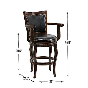 Boraam Jones 31" Swivel Bar Stool-Cappuccino, 29-Inch, 1-Pack