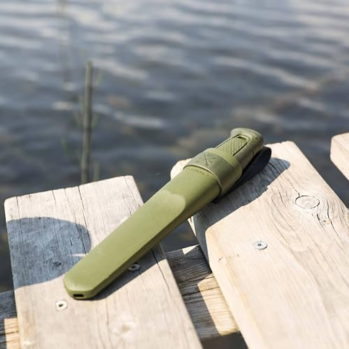 Morakniv Kansbol Sandvik Stainless Steel Fixed-Blade Survival Knife With Sheath, Military Green, 4.3 Inch