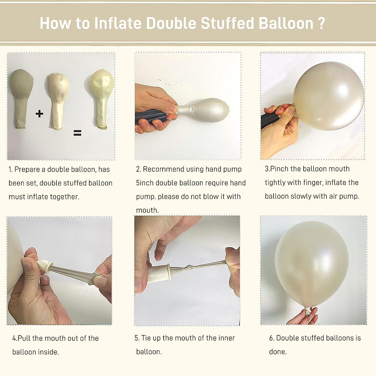 Pearl White Pink Double Stuffed Balloons Garland White Sand Rose Gold Balloon Arch Kit Different Sizes for Baby Shower Birthday Wedding Party Decorations