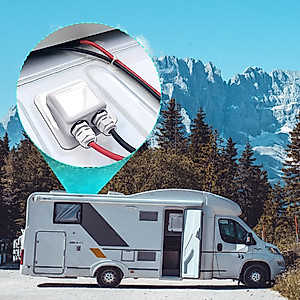 JianHan Solar Weatherproof ABS Double Cable Entry Gland 0.33ft 10AWG for All Cable Types 6mm² to 12mm² UV Resistance Housing for Solar Project on Rv,Boat,Camper,Van