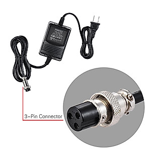 Duisger 17V 600mA Mixing Console Mixer Power Supply AC Adapter 3-Pin Connector 110V Input US Plug for Yamaha MG16/MG166CX/MG166C/F4/F7/6FX, Black