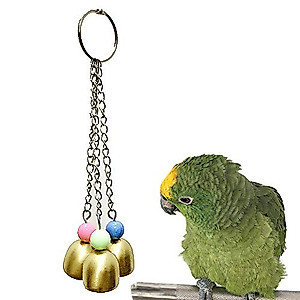 通用 Pet 5 Pack Bird Swing Toys with Colorful Wood Beads Bells and Wooden Hammock Hanging Perch for Budgie Lovebirds Conures Small Parakeet Cages Accessories