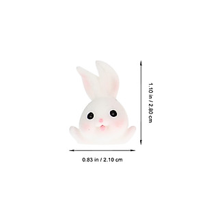 FOMIYES Dinner Table Decor 8pcs Lucky Bag Rabbit Ornament Christmas Table Decoration Resin Bunny Figurine Toy