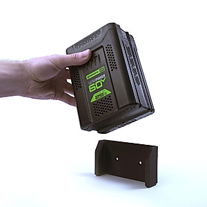 Wall Mount Organizer for Greenworks 60v & 80v Batteries | Electric Power Tools & Lawn Mower Power Storage | 3-pack