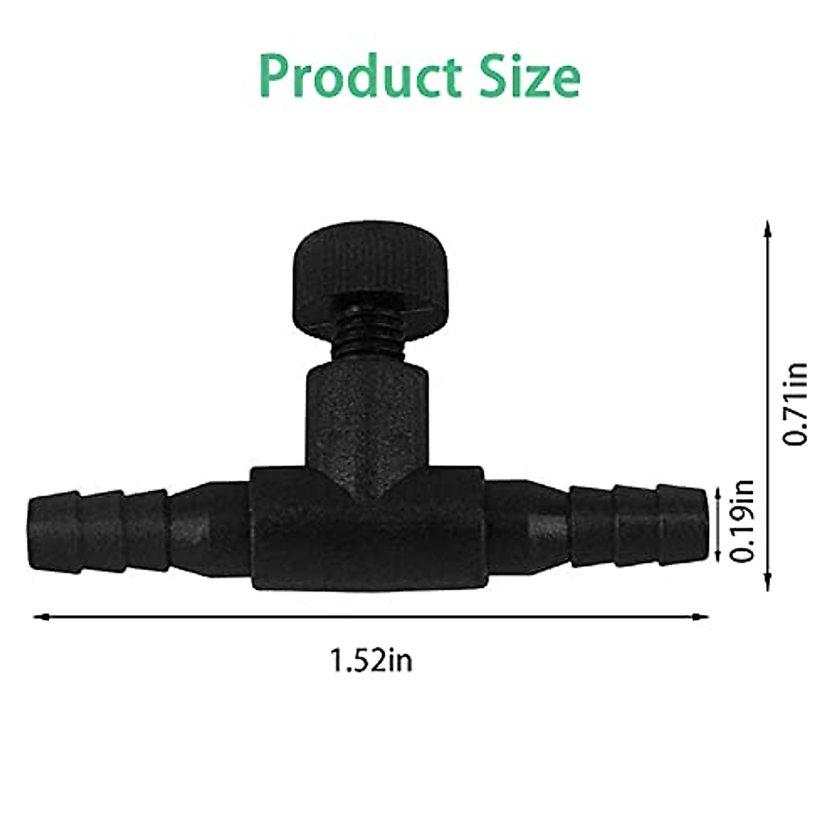 DFsucces Aquarium Control Valves,10 Pack T Shaped Control Valve,Single Way Plastic Air Flow Control Regulator,for Fish Tank Pump 4mm ID Tubing