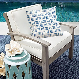 Yaofavo Outdoor Throw Pillow Covers ONLY, 18x18” Fade-Resistant Patio Square Cushion Cases Decorative Throw Pillowcase Shell for Couch Patio Garden Furniture Use - Blue Bricks