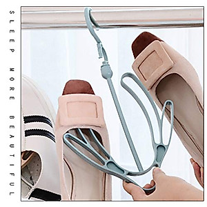 Holibanna 2Pcs Shoes Drying Hanger Plastic Cloth Hanging Dryer Rack Hook for Shoes Home Using (Sky-Blue)