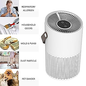 Air Purifier for Home Large Room Pets and Dust Portable Air Purifiers for Dorm Room with True HEPA Filter Effectively Remove 99.97% of Dust Smoke Dander Pollen Odors(USB Charging)