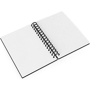 Arteza Small Sketch Book 5.5x8.5 Inches, Black Sketch Pad, 100 Sheets, 68 lb 100 GSM Paper, Hardcover Spiral-Bound Drawing Book, Use with Pencils, Charcoal, Pens, Crayons and Other Dry Media