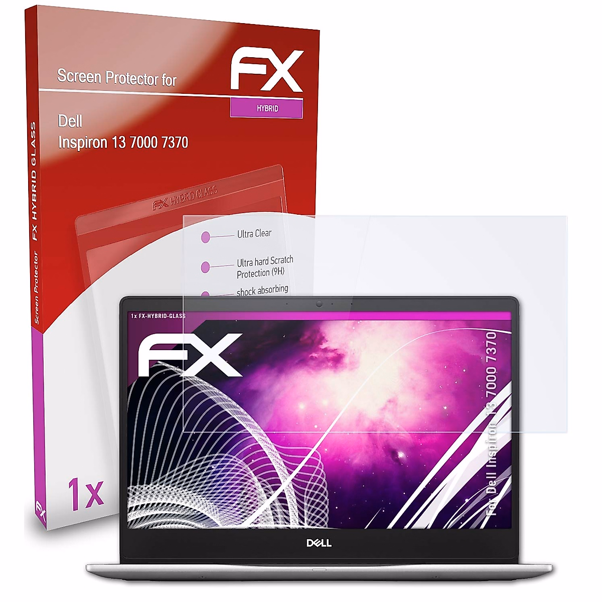 atFoliX Plastic Glass Protective Film compatible with Dell Inspiron 13 7000 7370 Glass Protector, 9H Hybrid-Glass FX Screen Protector