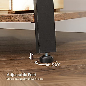 VASAGLE ALINRU Coat Rack with 3 Shelves, Stand with Hooks for Scarves, Bags and Umbrellas, Steel Frame, Industrial Style, Rustic Brown and Black ULCR80X