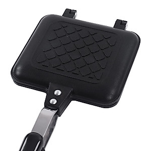 Frying Pan, Nonstick Double Sided Frying Pan, Flat Bottom Sandwich Pan, Aluminum Alloy Sandwich Pancake Maker Pan for Toaster Breakfast Omelette