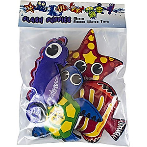 Sunflex Splash Puppies - Floating Neoprene Water Toy Set of Four That Includes 1 Starfish, 1 Turtle, 1 Fish, and 1 Seahorse - Waterproof and UV Resistant Pool Toy