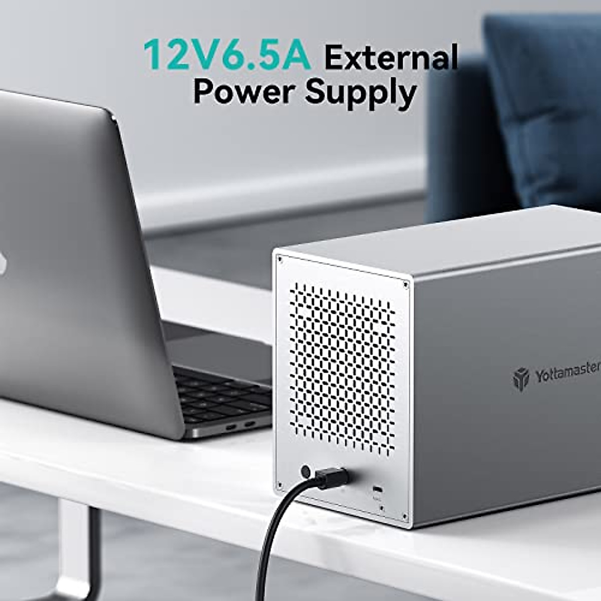 Yottamaster Aluminum 5 Bay USB3.1 Type C External Hard Drive Enclosure for 3.5 2.5 Inch SATA HDD SSD Support 5 x 16TB, Mac Style Direct Attached Storage (DAS)- NO RAID [PS500C3]