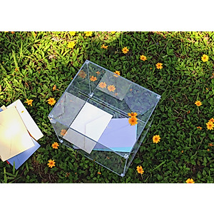 MaiiTiproll All Clear Acrylic Card Box, DIY Wedding Box with Your DIY Print, Assembly Box for Reception/Wedding Box/Party Graduation & Birthday Baby Shower Decorations(10x10x8.5)