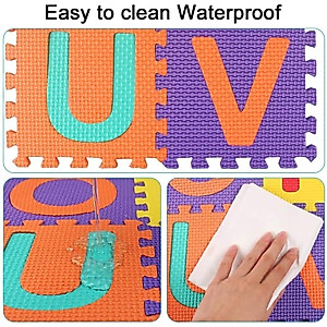 Kangler Kids Foam Puzzle Play Mat (36-Piece Set) 5.9inch x 5.9inch Interlocking EVA Floor Tiles with Alphabet and Numbers