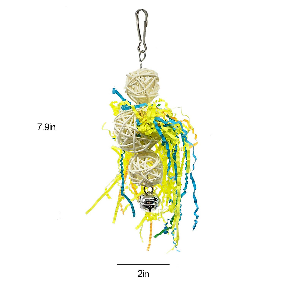 EBaokuup Bird Parrots Shredding Toys Parakeet Chewing Toys Bird Loofah Toys Parrot Cage Shredder Toys Bird Foraging Hanging Toys Bird Accessories for Parrots Lovebird Cockatiel Conure African Grey