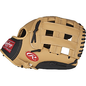 Rawlings | PLAYERS Series T-Ball & Youth Baseball Glove | Right Hand Throw | 11.5" | Camel/Black