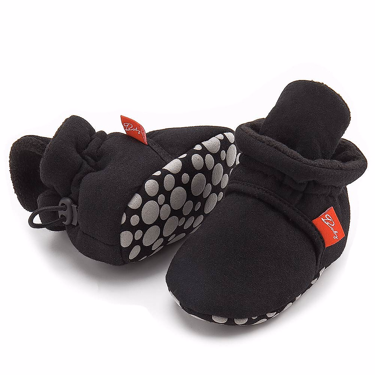 Babelvit Newborn Baby Boy Girl Soft Fleece Booties Stay On Infant Slippers Socks Shoe Non Skid Gripper Toddler First Walkers Winter Ankle Crib Shoes