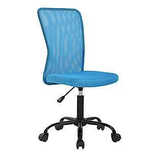 Meet perfect Office Chair, Mid Back Armless Ergonomic Adjustable Rolling Swivel Back Support Executive Desk Chair, Computer Mesh Chair Modern Task Chair with Wheels for Home and Office- Blue