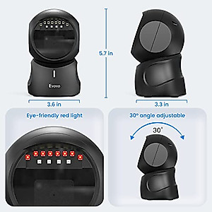Eyoyo Barcode Scanner, QR 2D Hands-Free Omnidirectional Automatic Sensing Scanning USB Desktop Barcode Scanner, Wired Bar Code Reader Screen Scanning for POS PC Supermarket Library Retail Bookstore