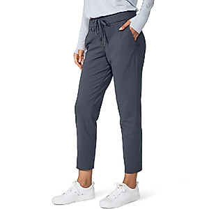 G Gradual Women's Pants with Deep Pockets 7/8 Stretch Sweatpants for Women Athletic, Golf, Lounge, Work (Dark Grey, Large)