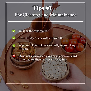 VieWood Small Wooden Bowl Set, Wood Bowls for Condiments, Dip Sauce, Nuts, Ketchup, Jam, Herb, Prep (Round-high 1.57")