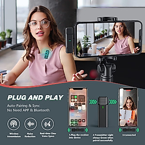 JSSEVN Wireless Lavalier Microphone, 2.4GHz Transmission Technology, 7 Hours of Continuous Use, Compatible with iPhone/iPad with Lightning Connectors
