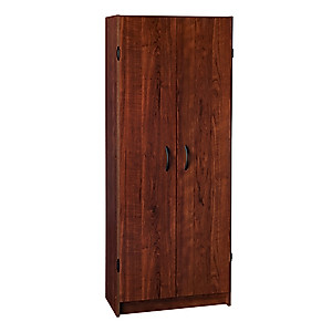 ClosetMaid Pantry Cabinet Cupboard with 2 Doors Adjustable Shelves, Standing, Storage for Kitchen, Laundry or Utility Room, Dark Cherry