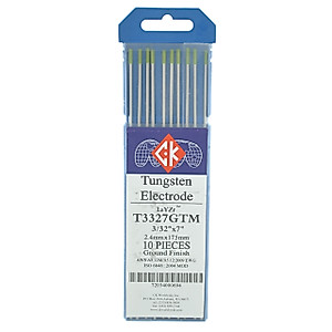 CK T3327GTM LaYZr Tungsten Electrode 3/32" x 7", 10 pack
