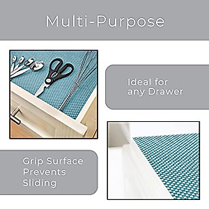 Smart Design Premium Grip Shelf Liner - 18 Inch x 8 Feet - Non Adhesive, Strong Grip Bottom, Easy Clean Kitchen Drawer, Cabinet, Cupboard Dresser Protector Cover, Non Slip Rubber Mat - Teal Blue