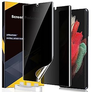 EGV 2 Pack for Samsung Galaxy S21 Ultra Privacy Screen Protector [Not Glass] Accessories,Fingerprint Compatible, Bubble Free, with Easy Installation Tool, Full Coverage for S21 Ultra 6.8-inch