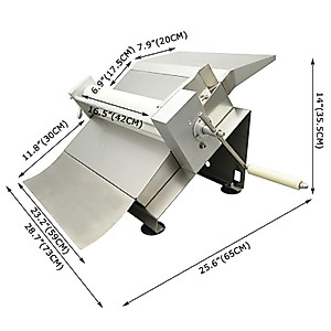 TECHTONGDA Manual Dough Sheeter Machine 16.5" Fondant Sheeter Pasta Maker Roller Machine Compact Dough Sheeter for Croissants, Pizza, Icing, Marzipan, Puff Pastry