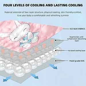 Baby Gel Car Seat Cooler Pad, Children Stroller Ice Seat Liners Cooler Mat,Summer Breathable Multifunctional Baby Cushion Suitable for Baby Dining Chair,Child Safety Seat （Green）