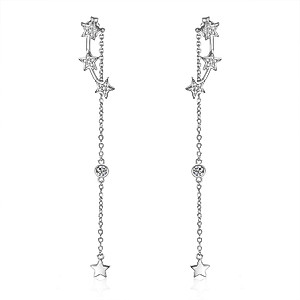 Star Earrings for Women Sterling Silver Star Jewerly Earwire Stud Earrings Gifts for Women