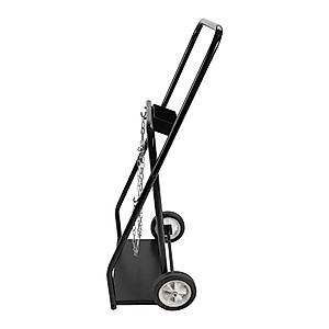 Yeeoy Dual Welding Cylinder Cart, Heavy Duty Torch Cart with Rubber Wheels Safety Chains, Large Oxygen Bottle Acetylen Tank Hand Truck, Black