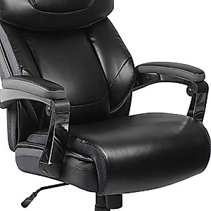 Flash Furniture HERCULES Series Big & Tall 500 lb. Rated Black LeatherSoft Executive Swivel Ergonomic Office Chair with Adjustable Headrest