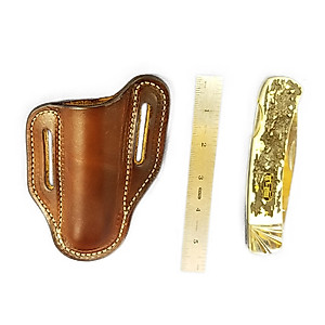 Brown Folding Hunter Leather Knife Sheath