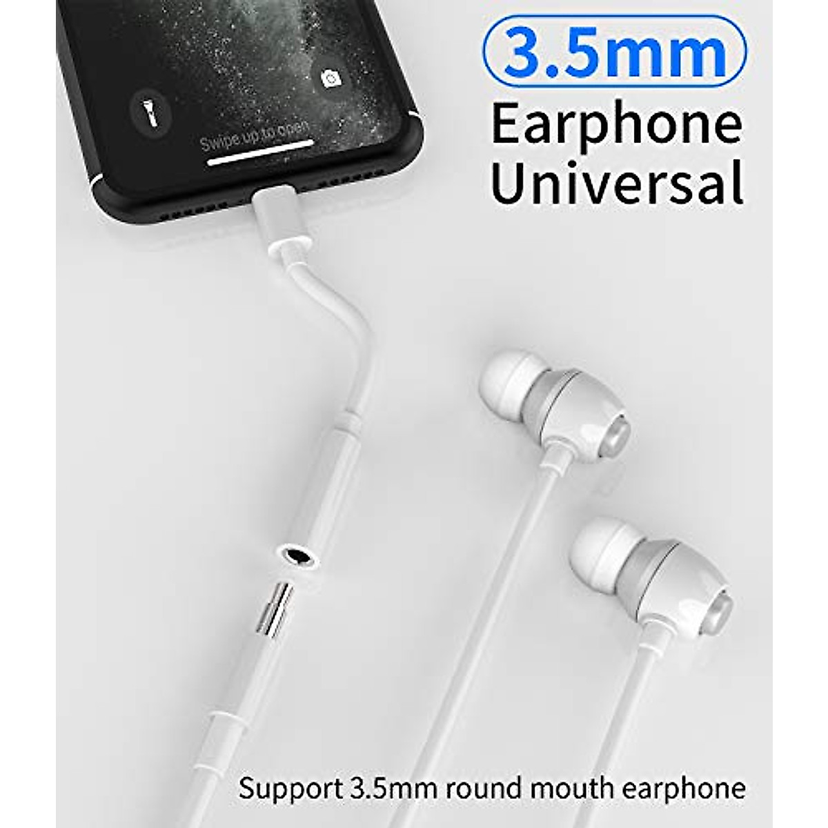 2Pack,Headphone Adapter Dongle to 3.5 mm Jack Earphone Audio Aux Connector for iPhone 12/11/XS/X/8/7/pro/xr/SE/MAX/PLUS Support All iOS Lightning Compatible with iPad Car Music Accessories Headset