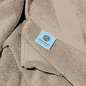 White Classic Luxury Bath Towels Set of 4 Large - 700 GSM Cotton Ultra Soft Bath Towels 27x54 | Highly Absorbent and Quick Dry | Hotel Towels for Bathroom Luxury, Plush Shower Towels, Taupe